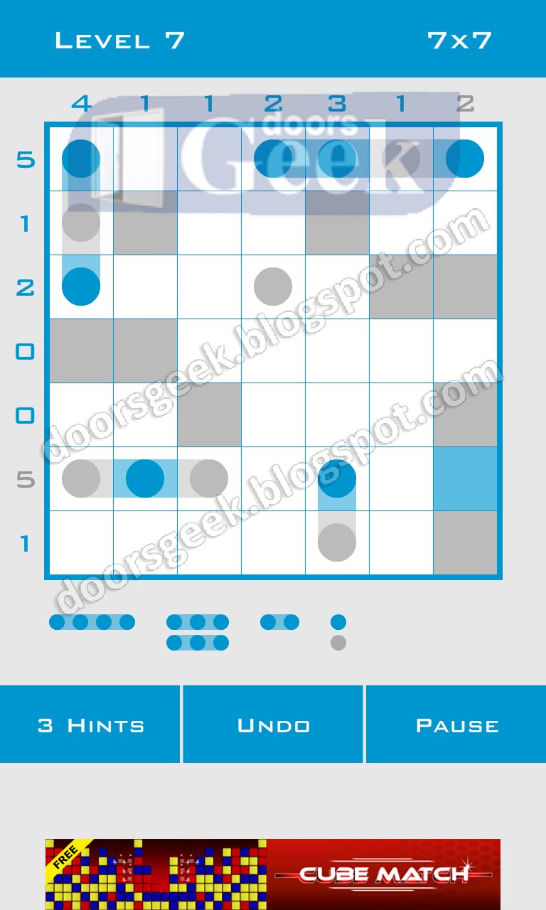 Logic Dots [7x7] Level 7 Solution ~ Doors Geek